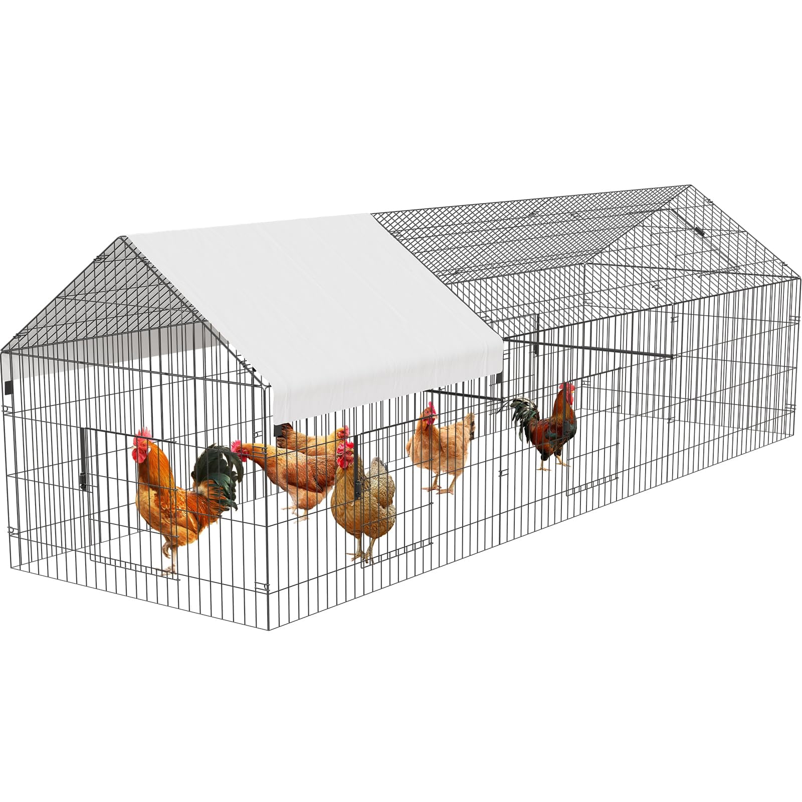 2025 New Chicken Coop Large Metal Chicken Run, Dog Kennel Outdoor with ...