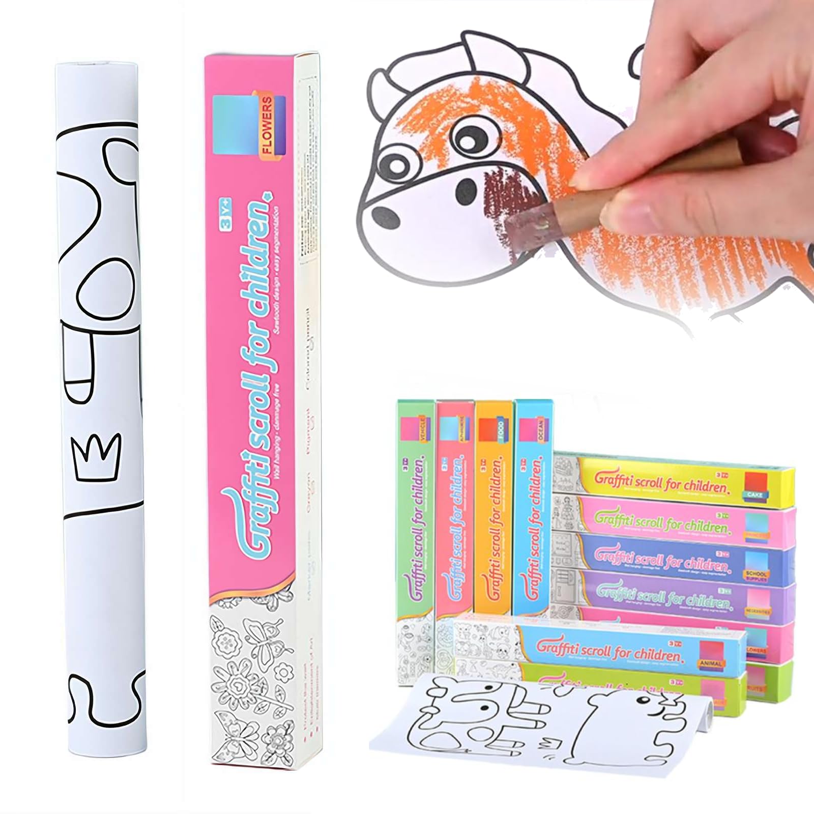 2025 New Children's Drawing Roll with Adhesive Backing，11.7" x 117 ...