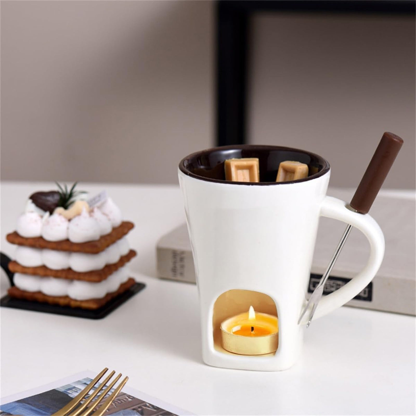 2025 New Chocolate Melting Cup, Chocolate Fondue Mugs Contain Fondue Bliss Cup & Forks, Mini ...