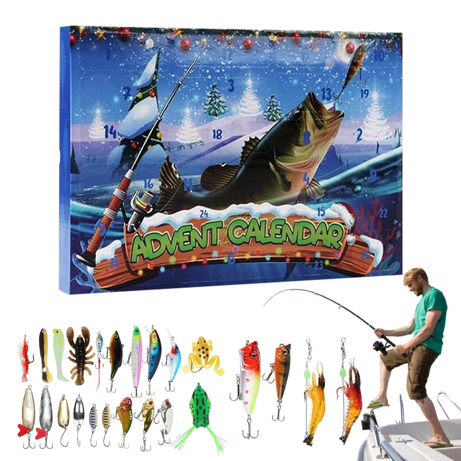 2025 New Christmas Advent Fishing Christmas Countdown 24 Days 3D ...