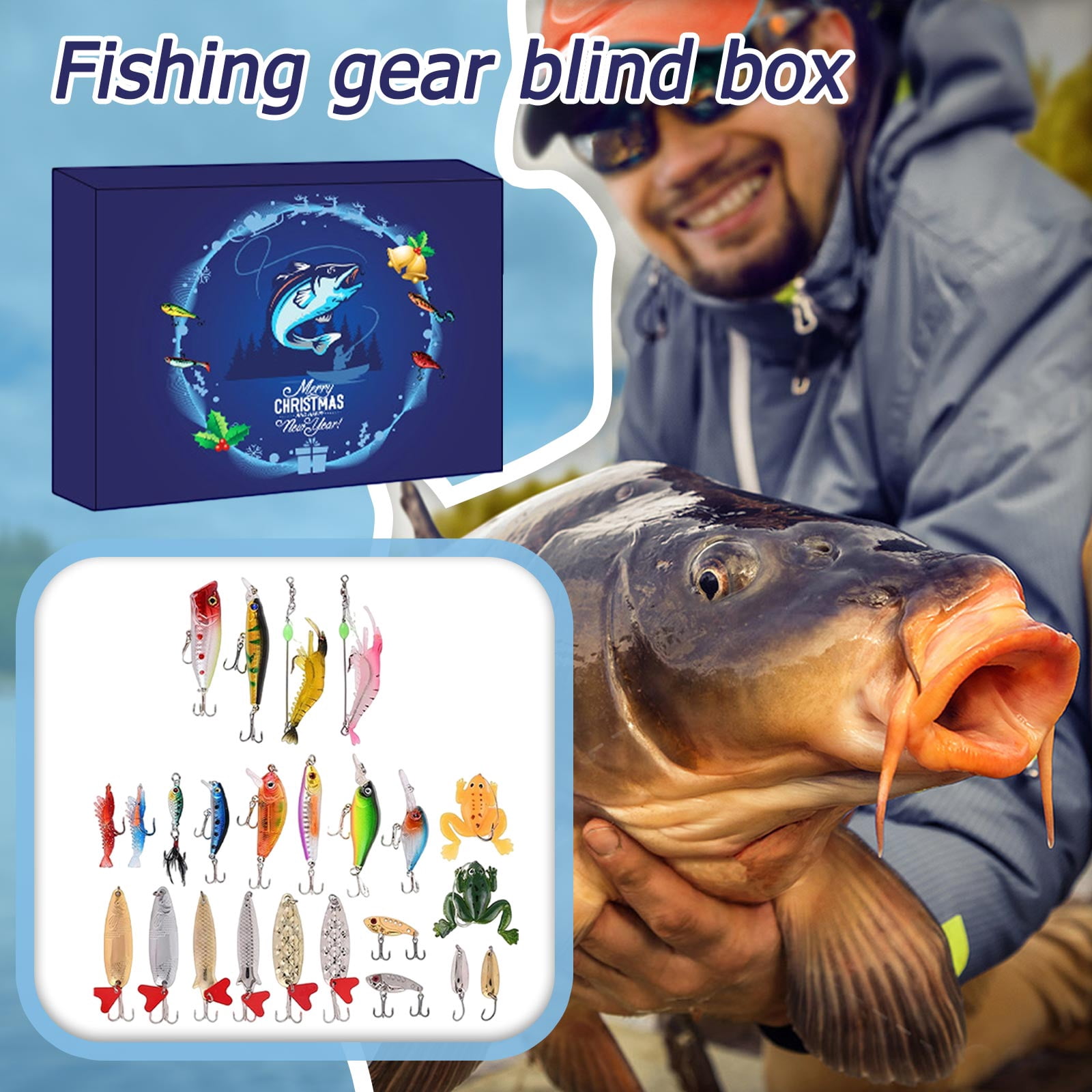 2025 New Christmas Countdown Calendar Fishing Bait and Gear Blind Box ...