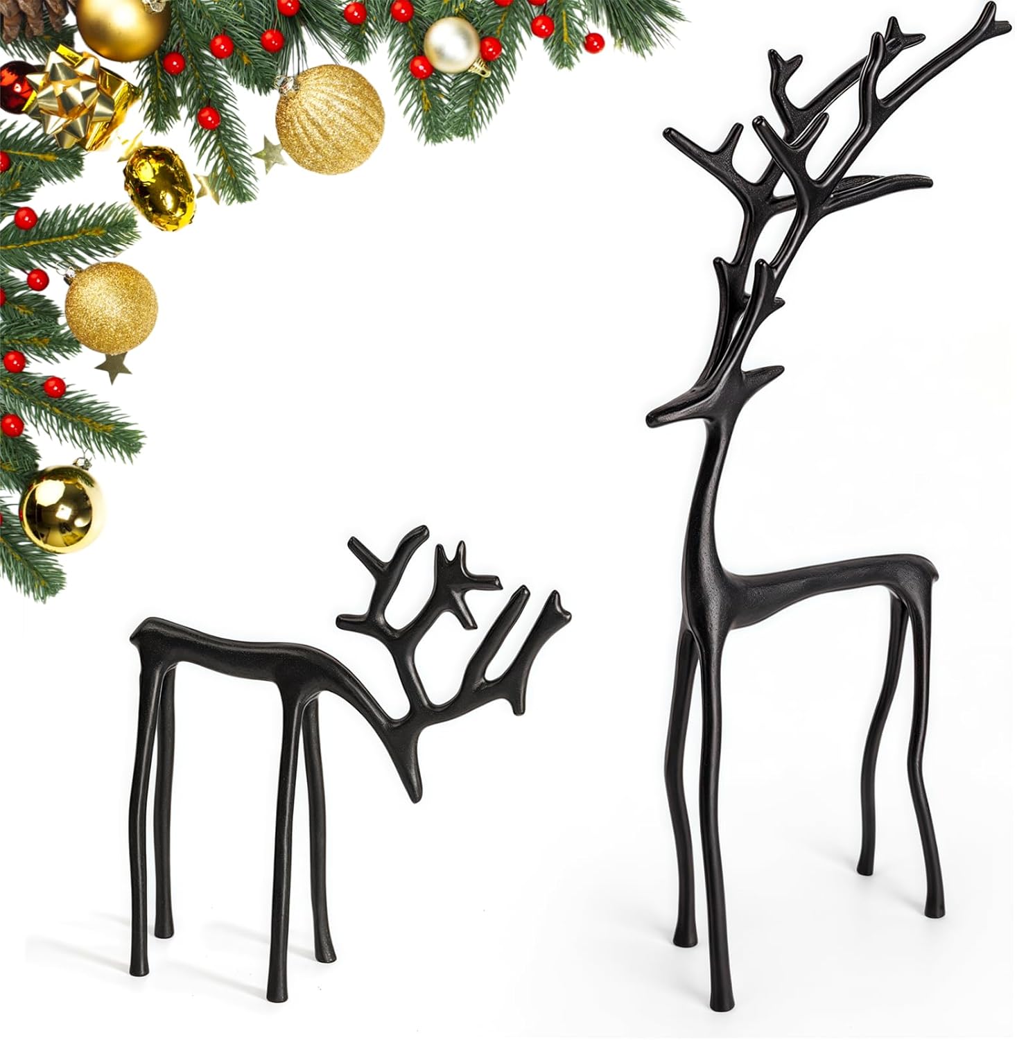 2025 New Christmas Decorations - Black Reindeer Statues - Modern ...