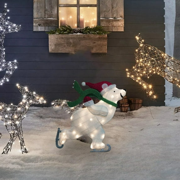 2025 New Christmas Garden Outdoor Decoration Acrylic Cute White Bear ...