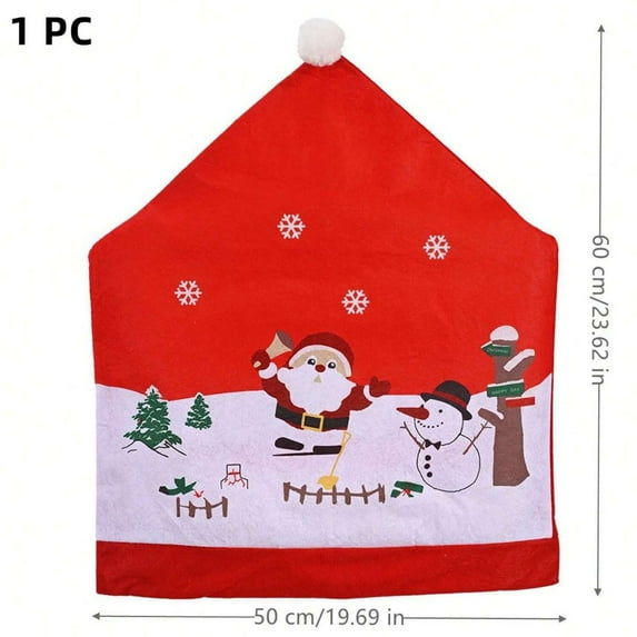 2025 New Christmas New Fabric Chair Cover Cartoon Old Man Snowman Stool ...