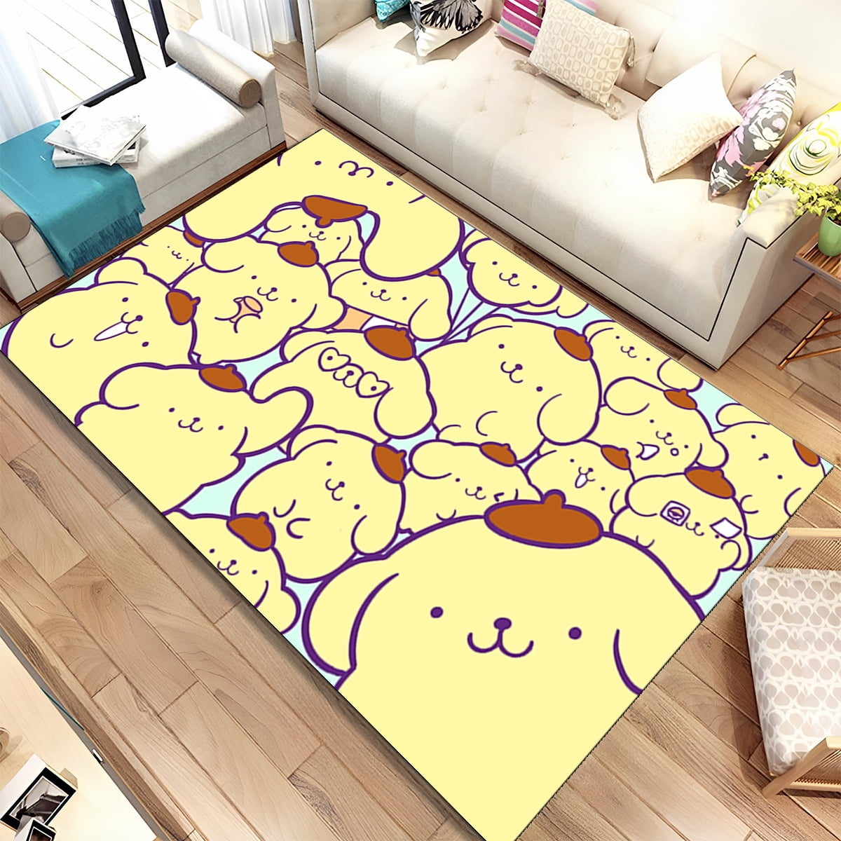 2025 New Cinnamoroll Pompompurin Sanrio Cartoon Carpet Rug for Bedroom ...