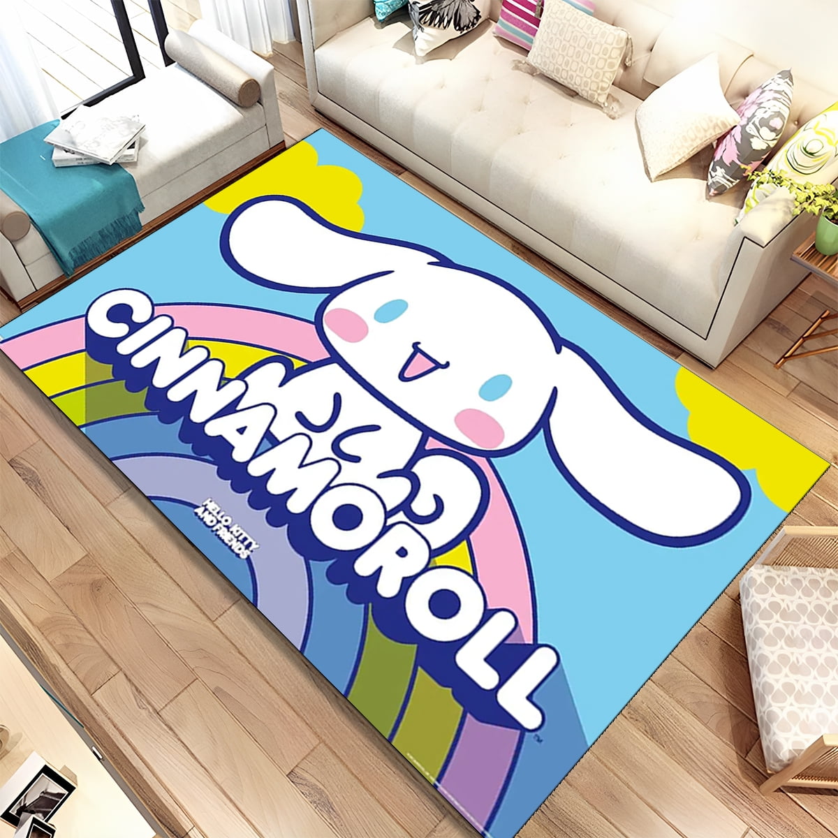 2025 New Cinnamoroll Pompompurin Sanrio Cartoon Carpet Rug for Bedroom ...