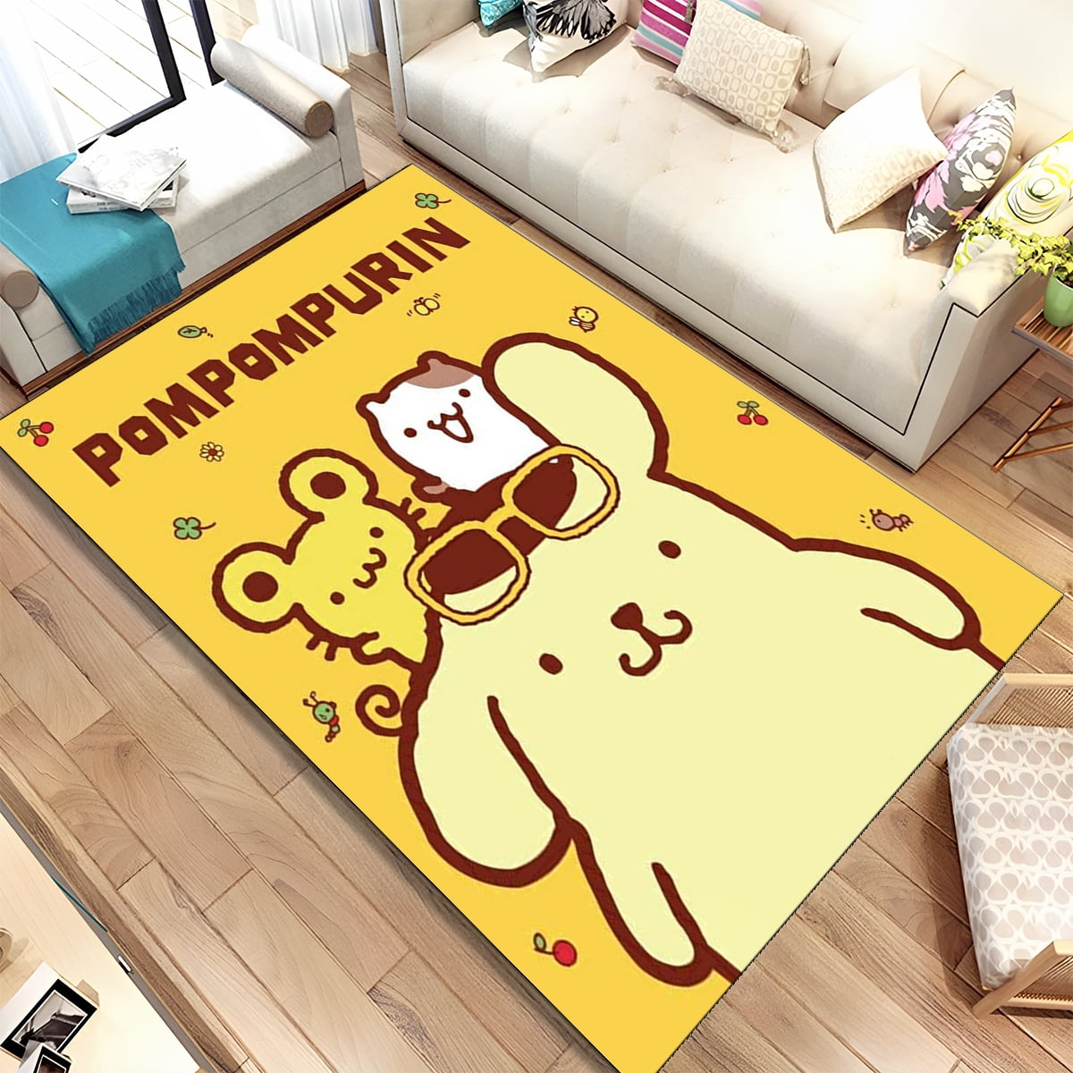 2025 New Cinnamoroll Pompompurin Sanrio Cartoon Carpet Rug for Bedroom ...