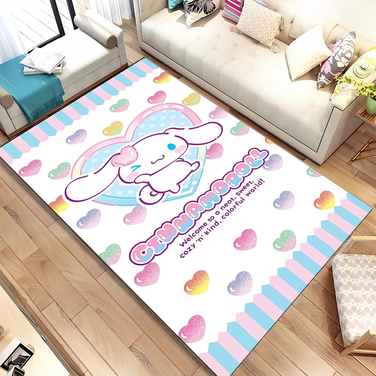 2025 New Cinnamoroll Pompompurin Sanrio Cartoon Carpet Rug for Bedroom ...