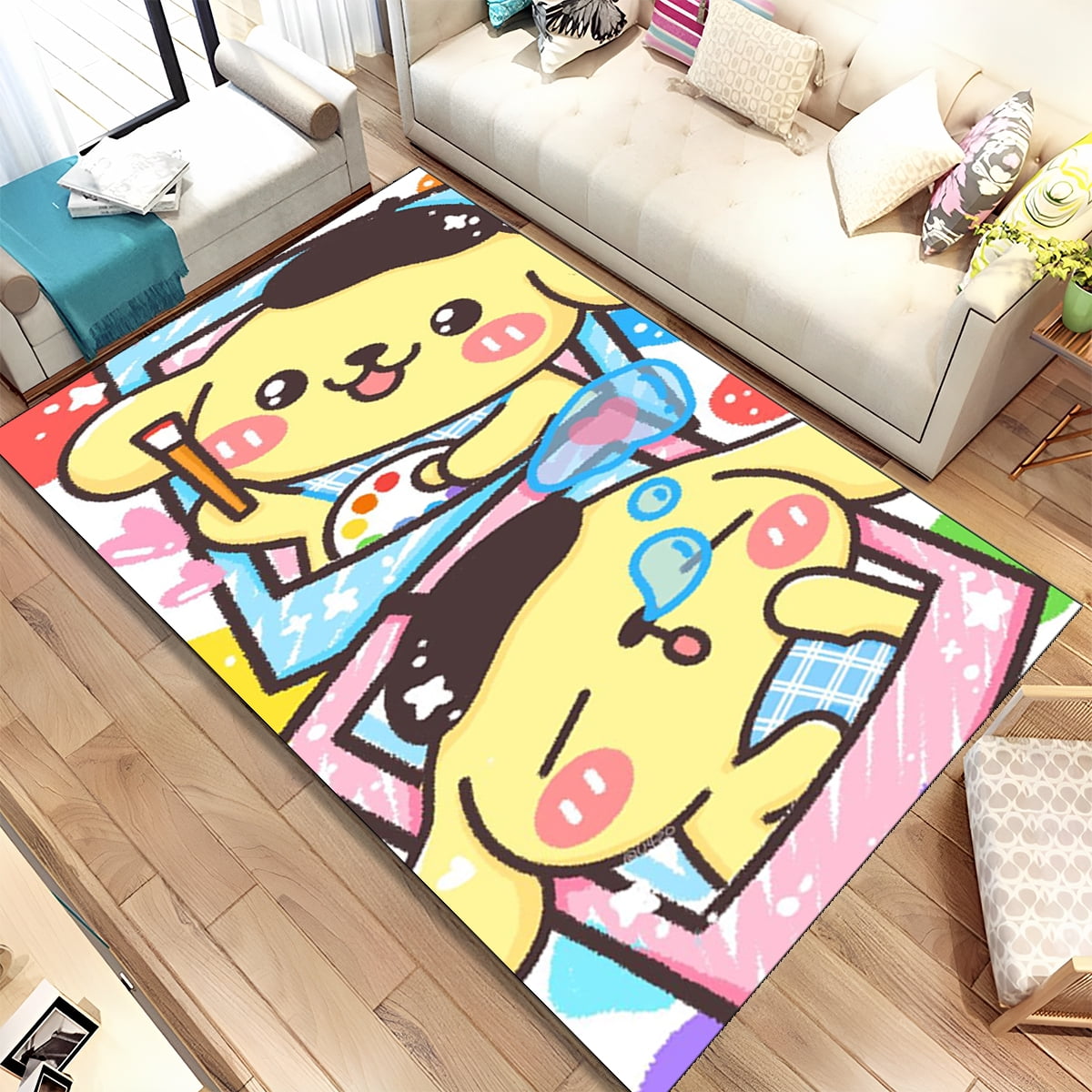 2025 New Cinnamoroll Pompompurin Sanrio Cartoon Carpet Rug for Bedroom ...