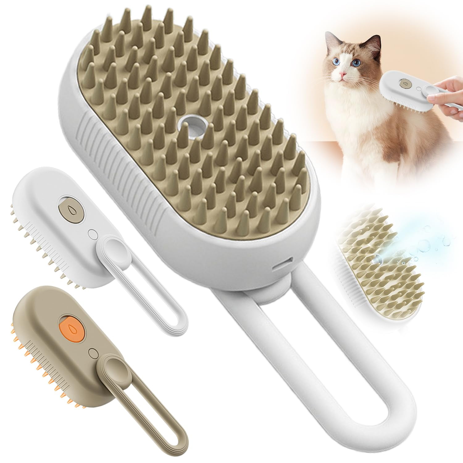 2025 New Comb for Cats Dogs, 3 in 1 Steam Cat Brush Cat Steam Brush for ...