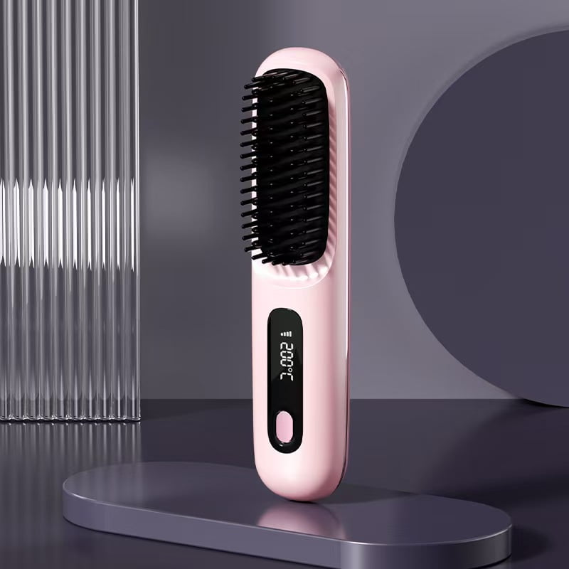 2025 New,Cordless Hair Straightener Brush,Portable Straightener Comb ...