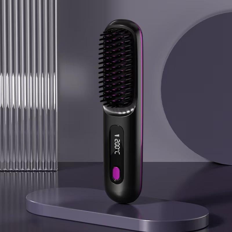 2025 New,Cordless Hair Straightener Brush,Portable Straightener Comb ...