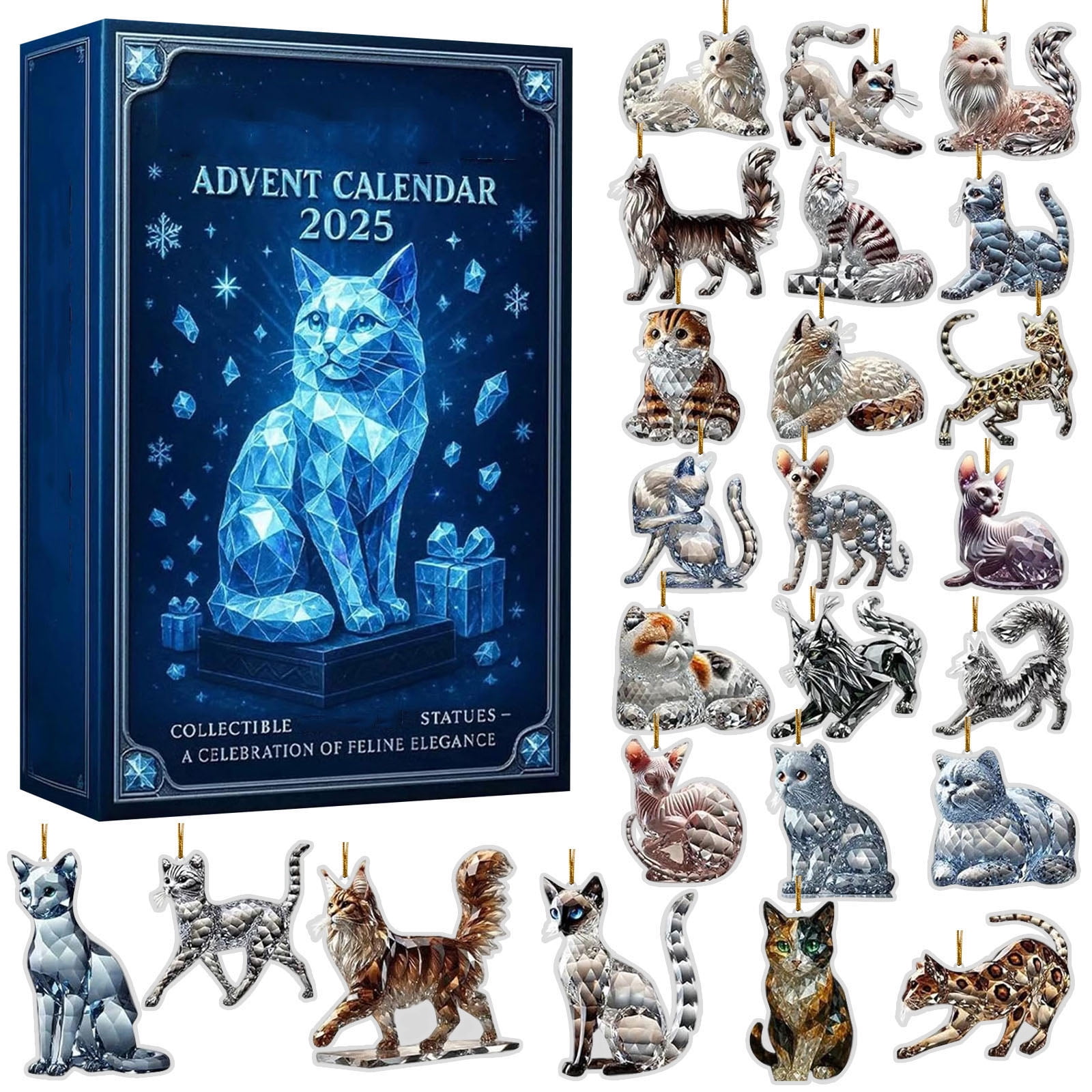 2025 New Crystal Cats Advent Calendar, Crystal Cat Advent Calendar, 24 ...