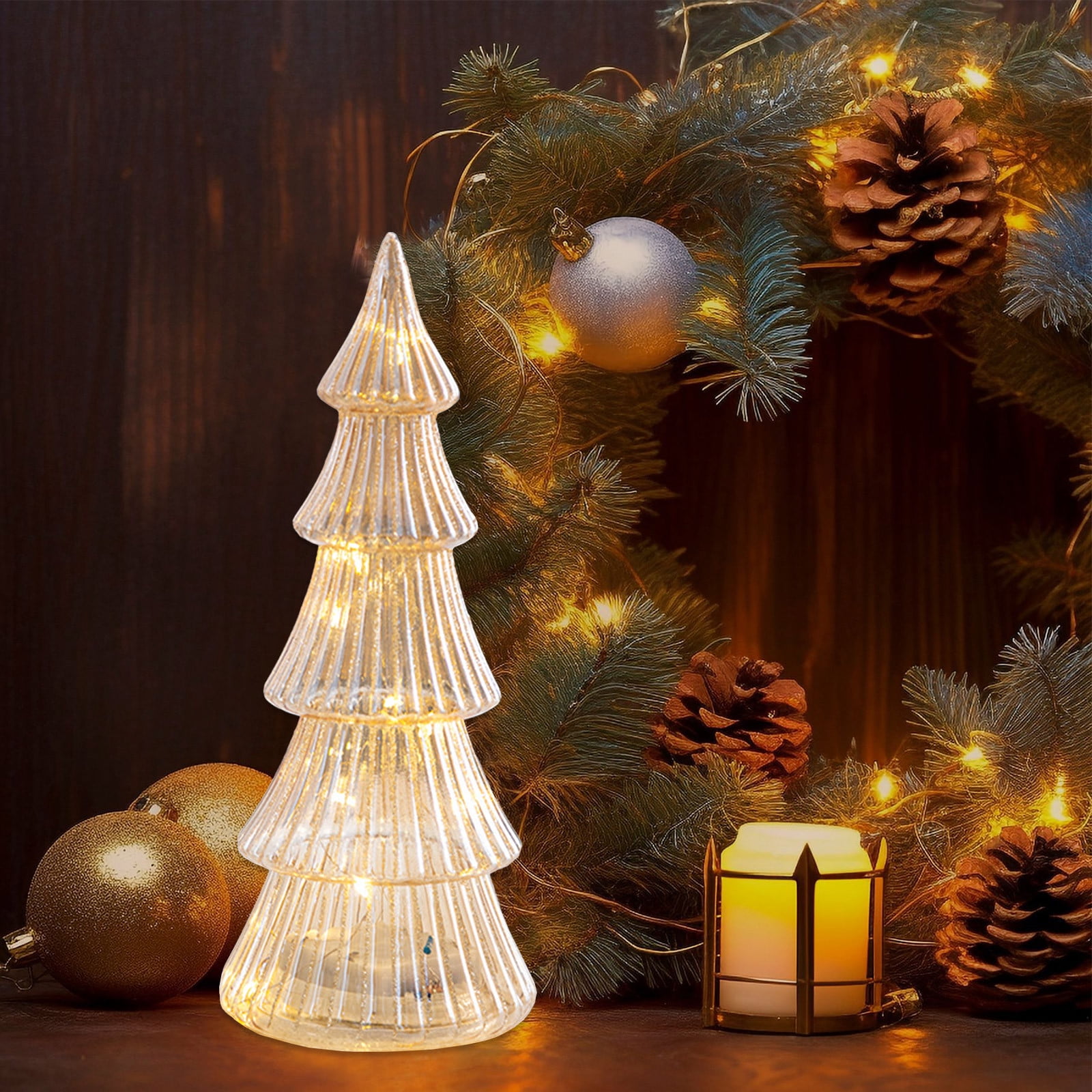 2025 New Crystal Glass Christmas Tree,Led Light Acrylic Christmas Tree ...