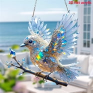 Solymall Spirit Bluebird, Crystal Sky Bluebird Stained Art Ornament, 2D ...