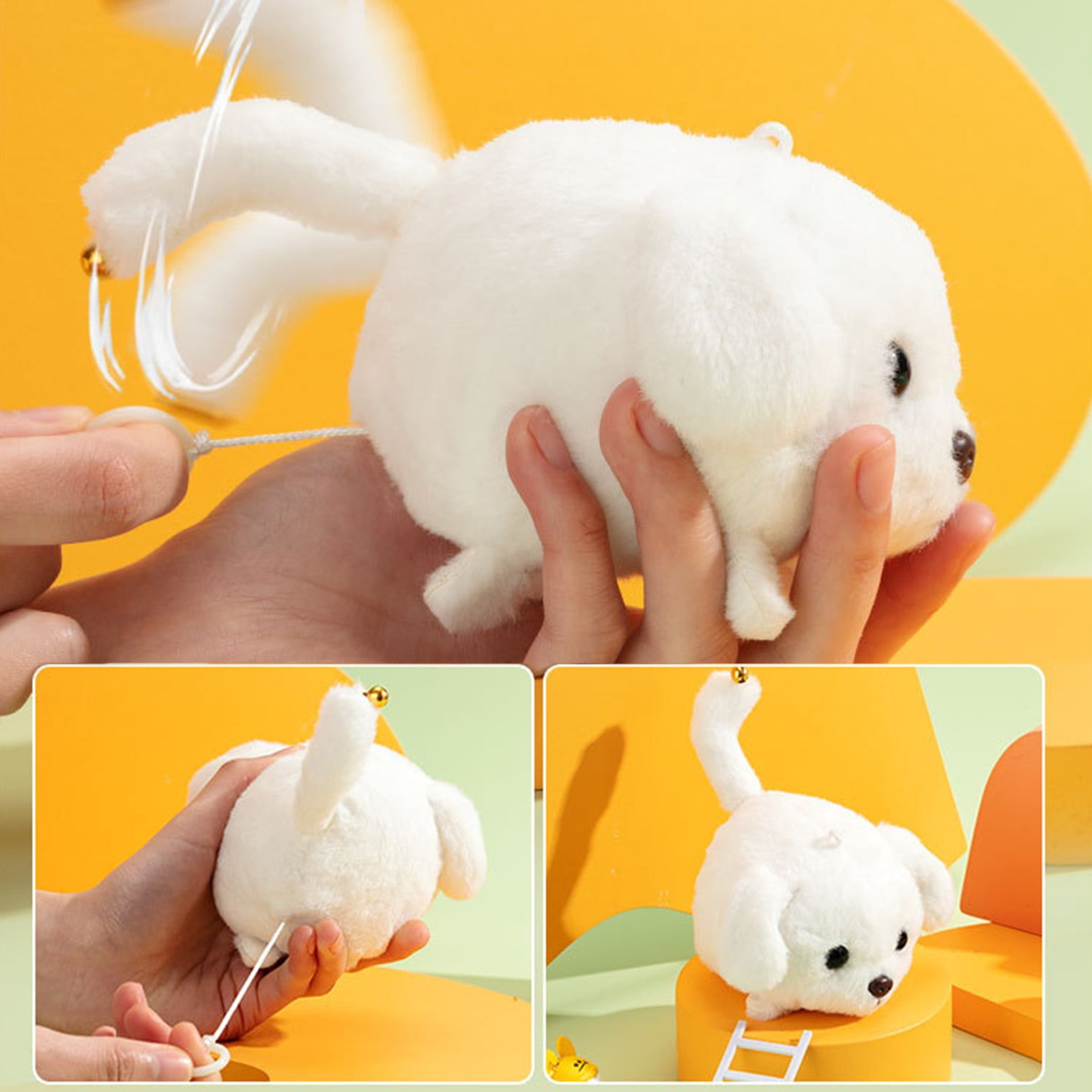 2025 New Cushion Pillow/Cover Cases,Little White Dog With Wagging Tail ...