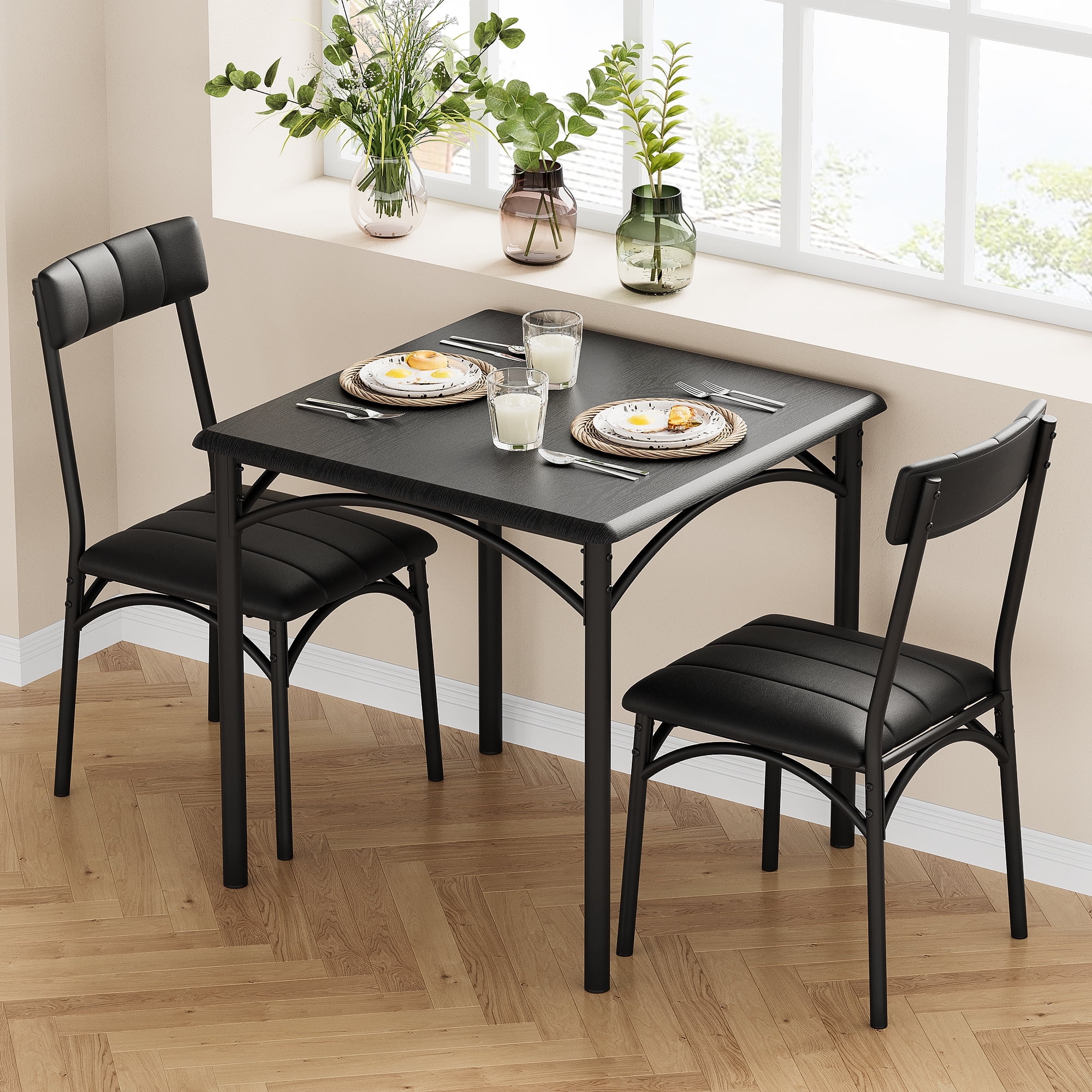 2025 New Dining Table Set, with 2 Chairs Kitchen Dining Room Table Set ...
