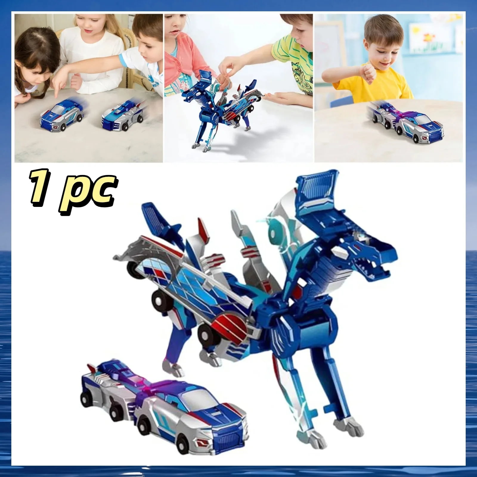 2025 New Dinosaur Transforming Car Toy, Magnetic Cars Transform into ...