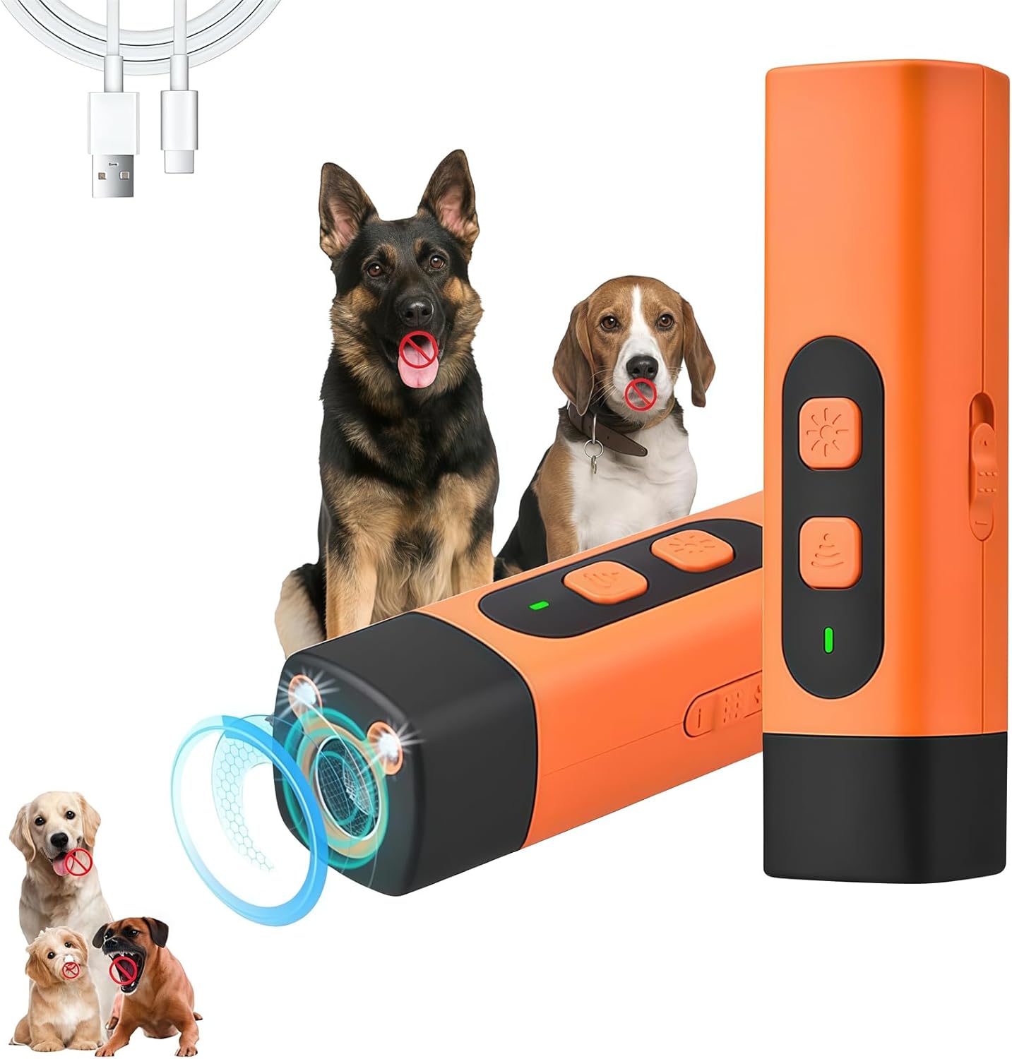 2025 New Dog Bark Deterrent Device with HD Display and LED Flashlight ...