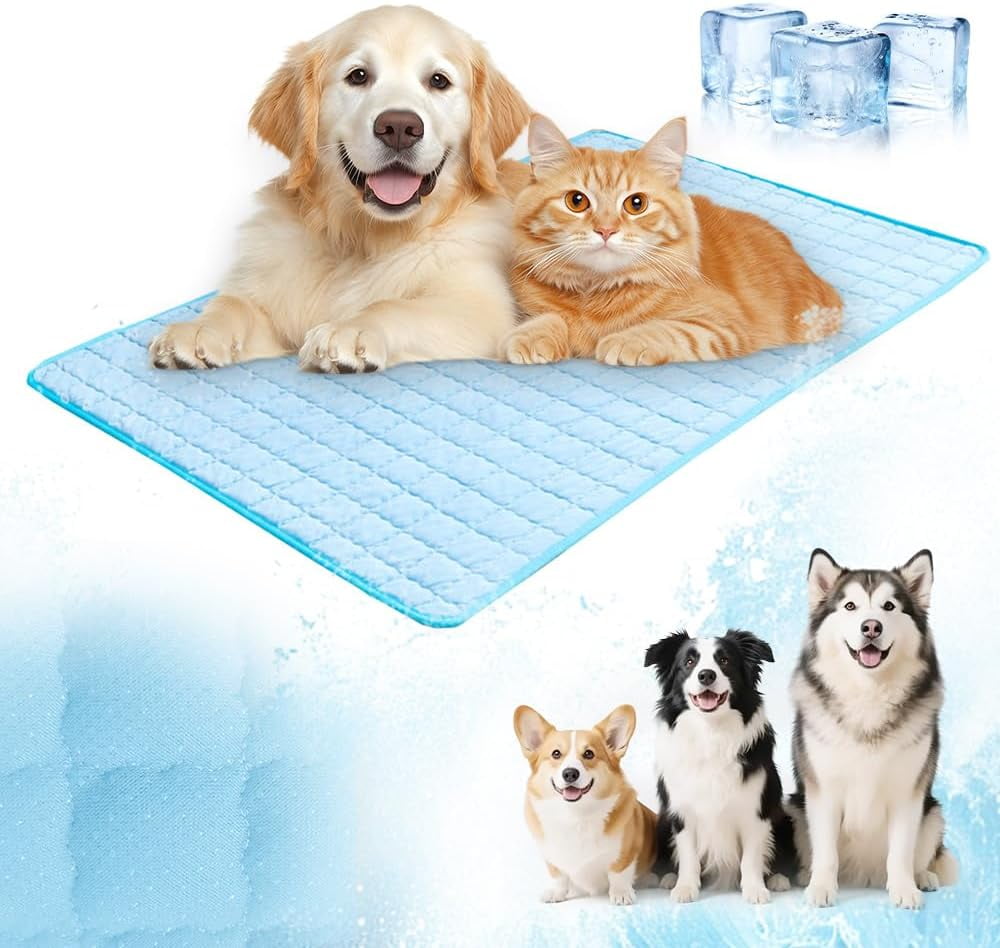 2025 New Dog Cooling Mat Pad, Summer Portable Cooler Outdoor Dog Cool ...