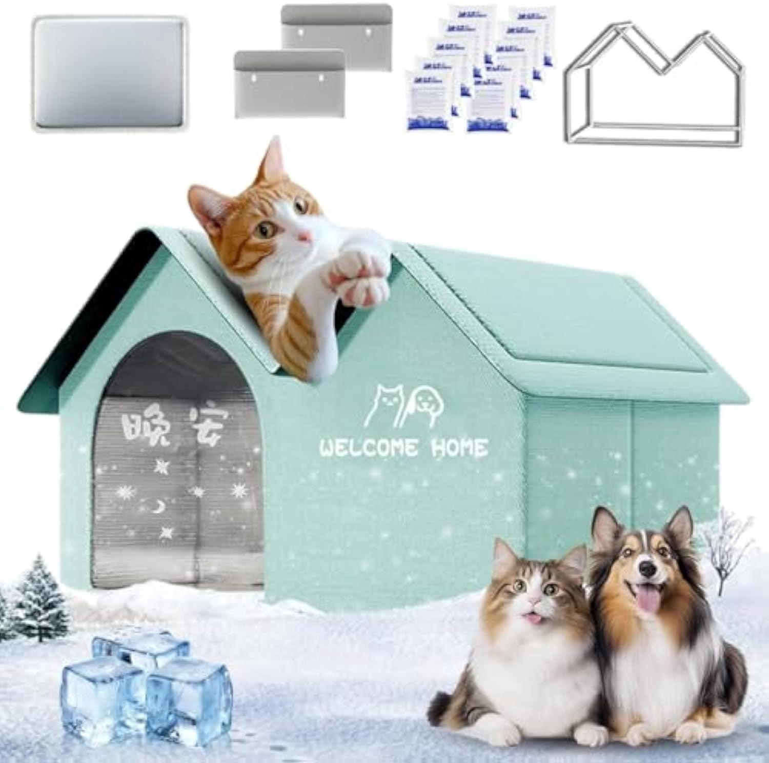 2025 New Dog House with Ac, Icexeco Pet Air Conditioner House, Pet ...