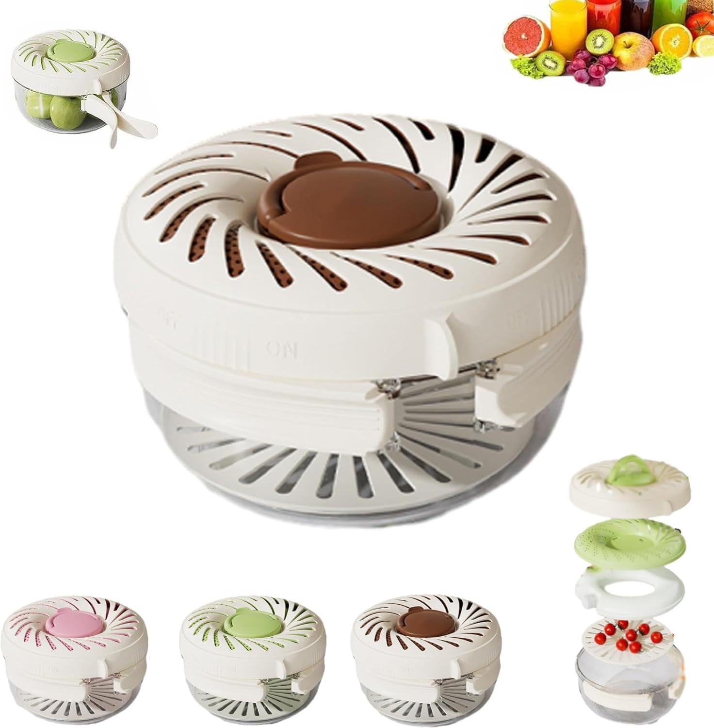 2025 New Draining Basket with Lid, 2 in 1 Drainer with Ice Box, Foldable Handle Multipurpose ...