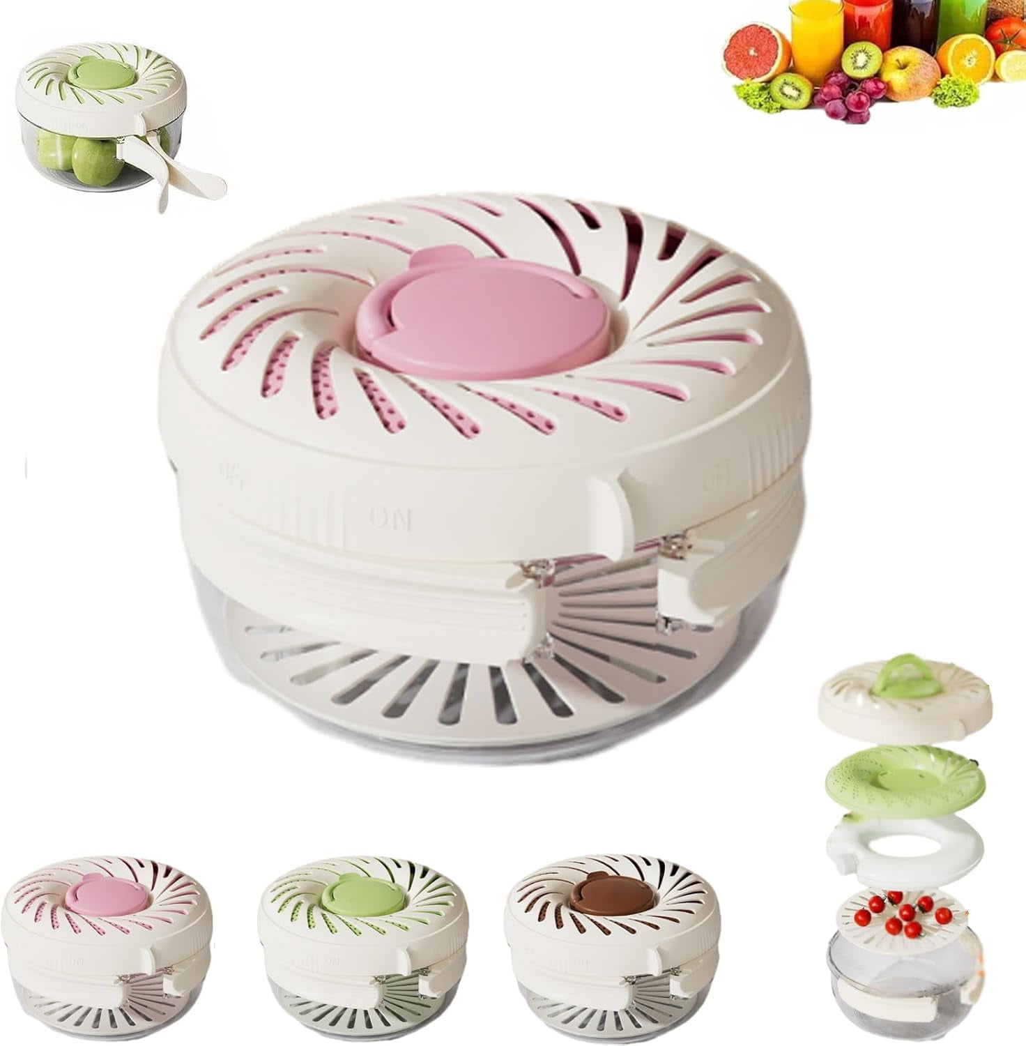 2025 New Draining Basket with Lid, 2 in 1 Drainer with Ice Box ...