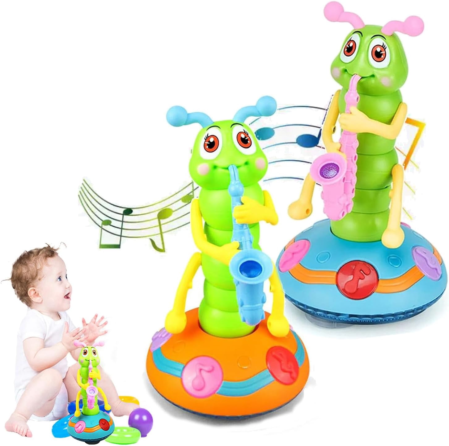2025 New Electric Caterpillar Dance Toy with Music & Light & Wheels ...