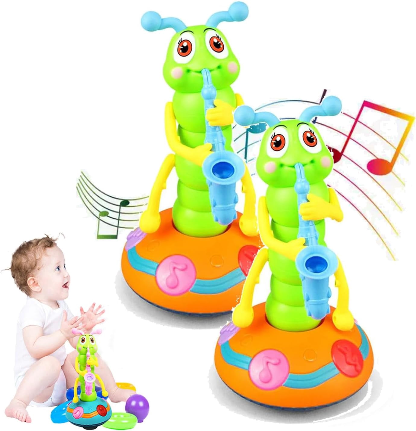2025 New Electric Caterpillar Dance Toy with Music & Light & Wheels ...