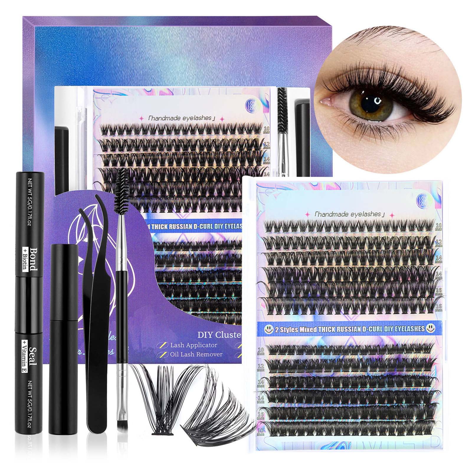 2025 New Eyelash Extensions Kit, 228Pcs 60D 80D Individual Lashes ...