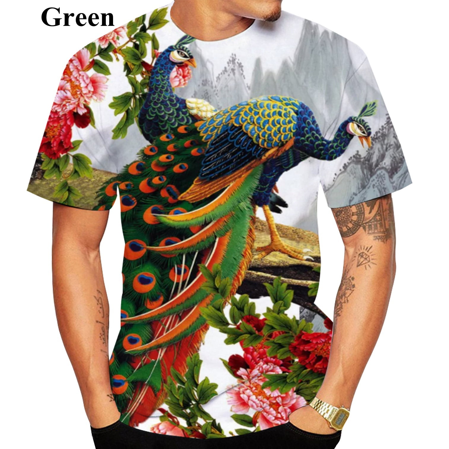 2025 New Fashion 3d Peacock Printed T Shirt Men and Women Innovative ...