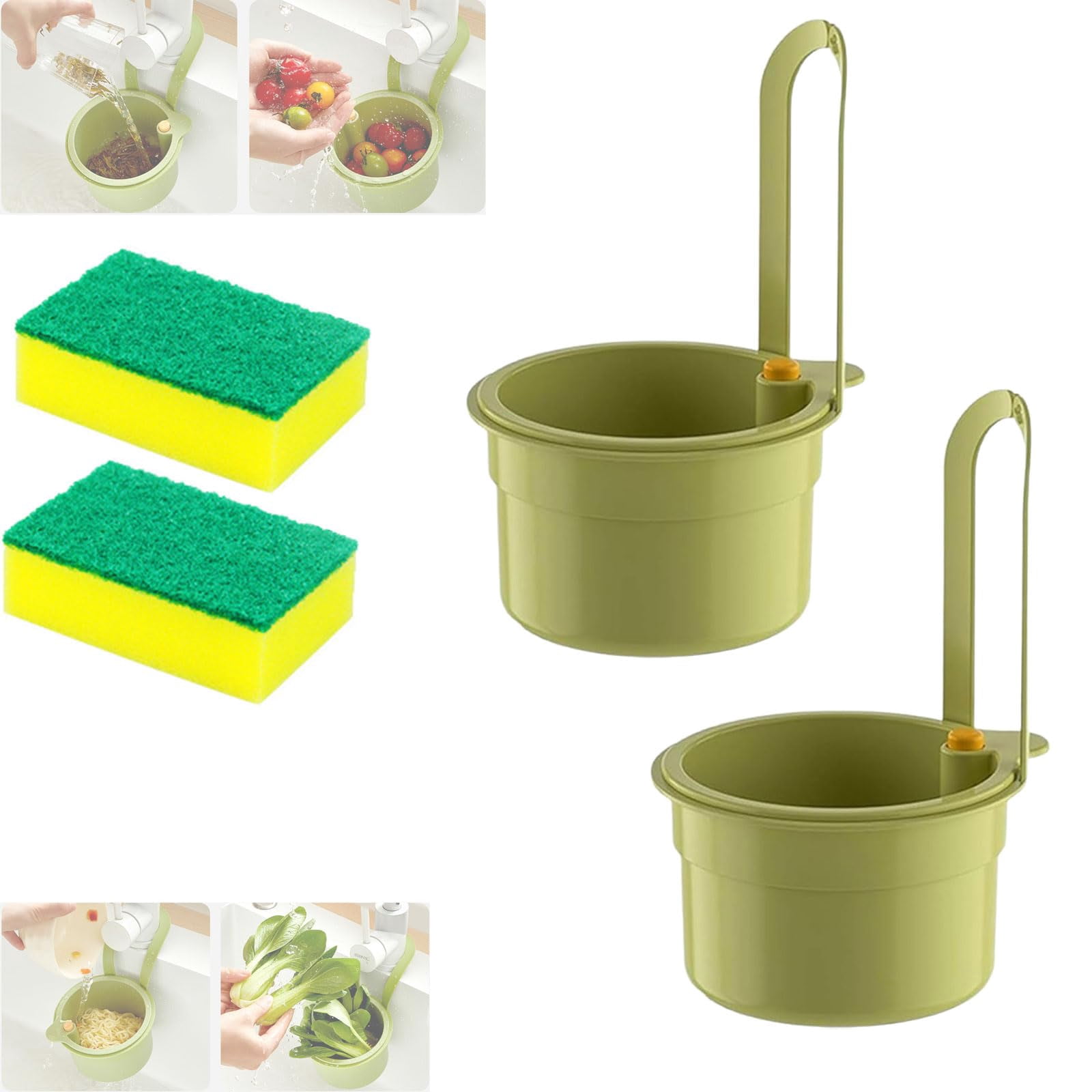 2025 New Faucet Hanging Strainer, Plastic Drain Basket for Kitchen Sink ...