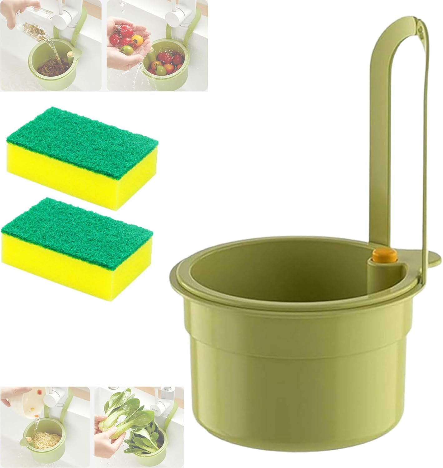 2025 New Faucet Hanging Strainer, Plastic Drain Basket for Kitchen Sink ...