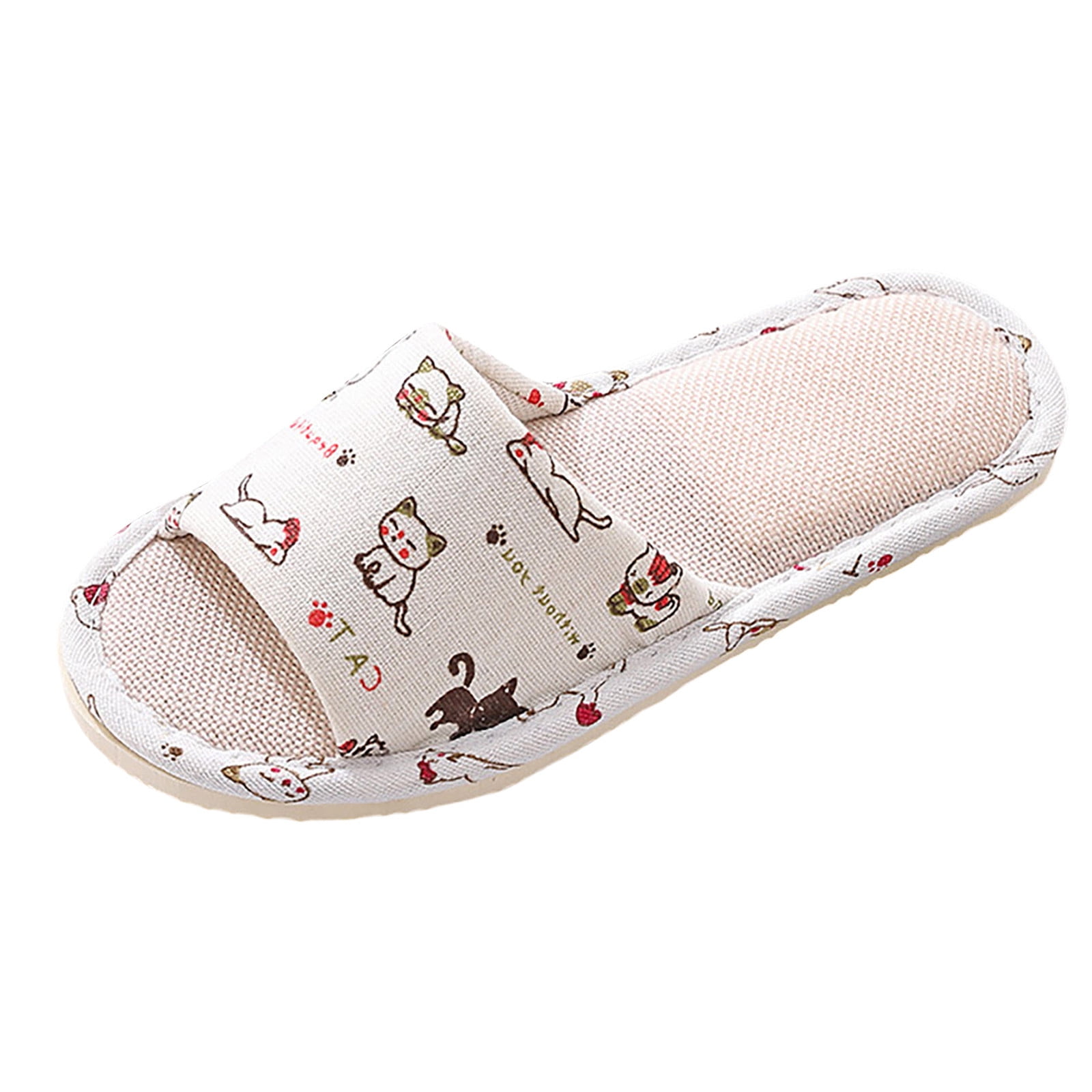 2025 New Foam Bottom Linen Cat Slippers Women Slippers Female Home ...