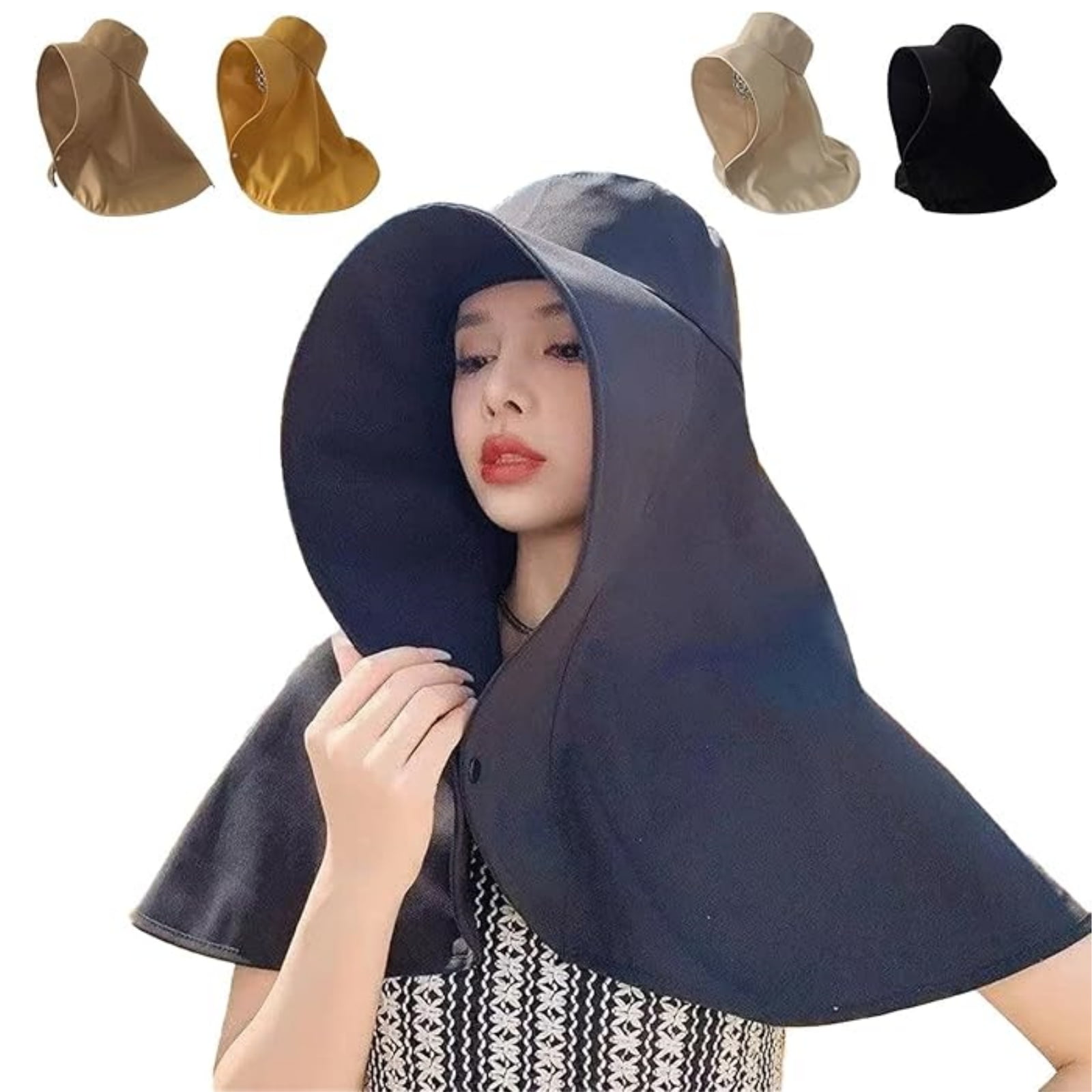 2025 New Full Face Shoulder And Neck Hat Integrated Sunscreen Shawl ...