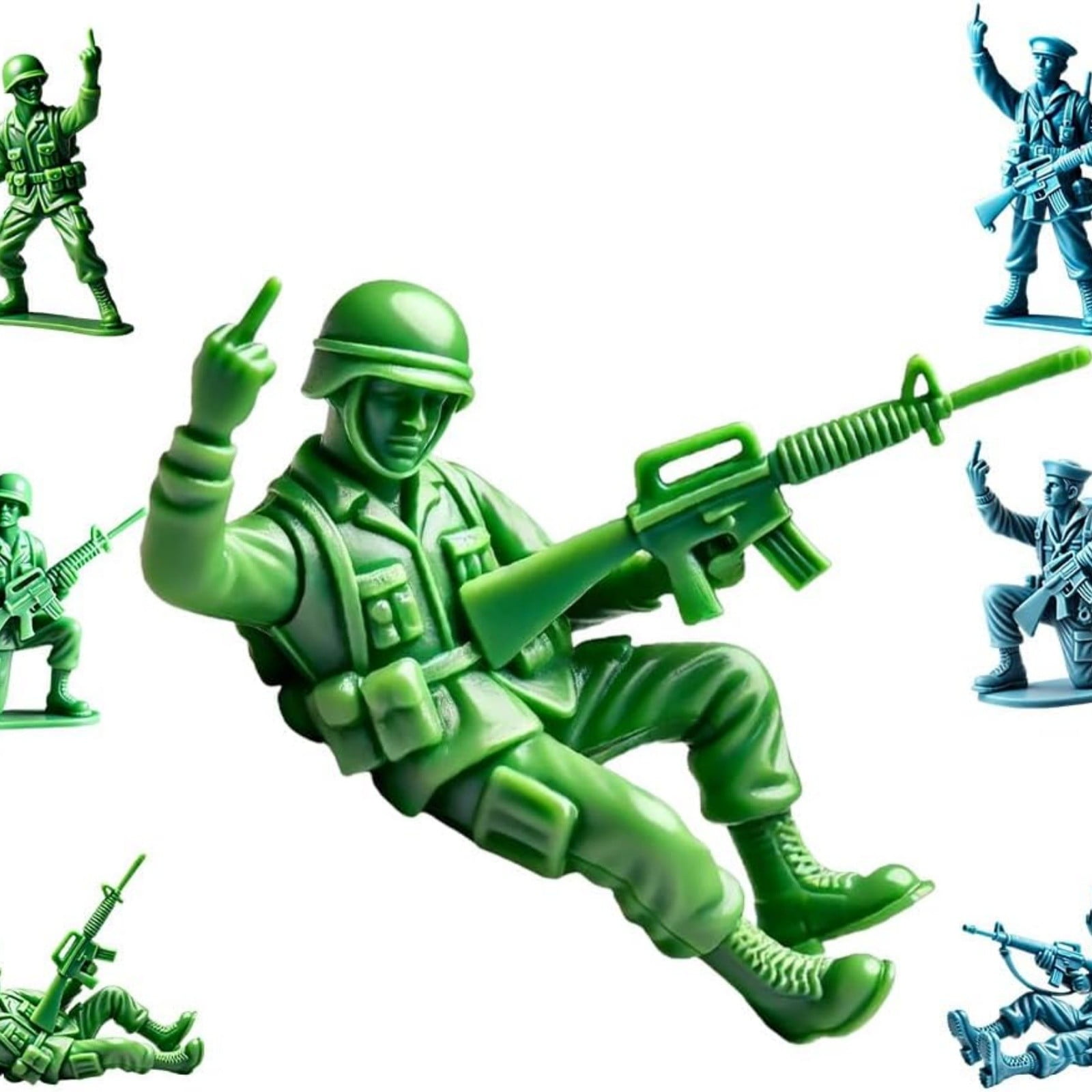 2025 New Funny Green Army Man Blue Navy Men Finger Figures Classic ...