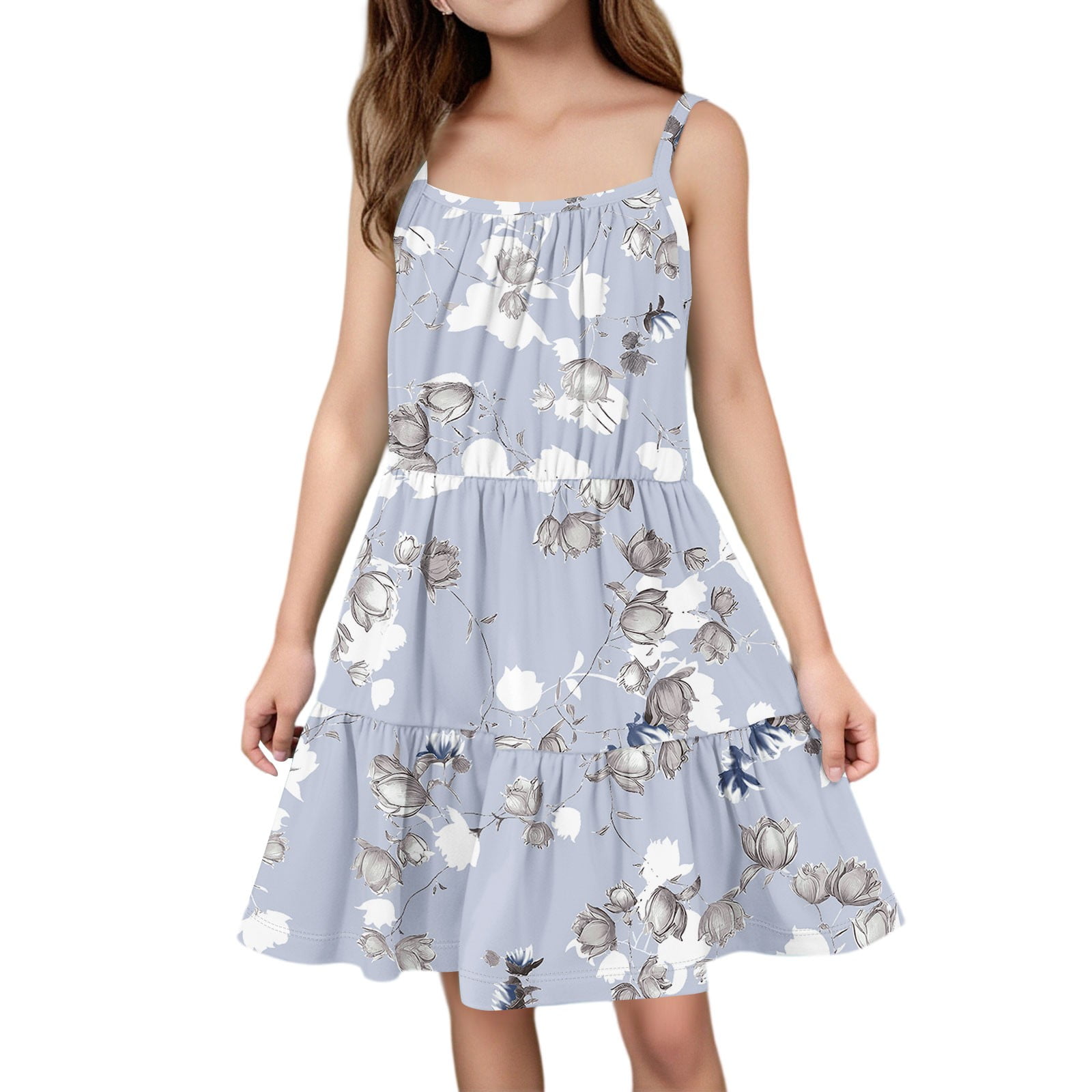 2025 New Girl's Short Dress Flowy Cami Dress Dress, A Line Girls Summer ...