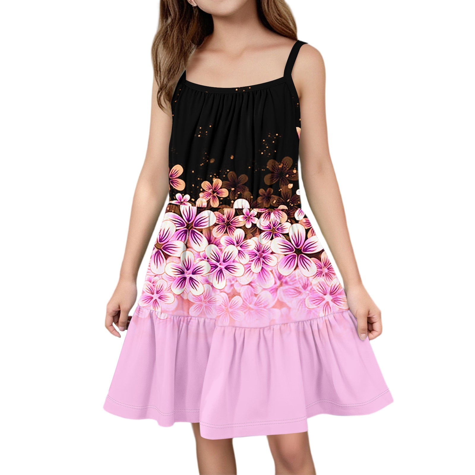 2025 New Girl's Short Flowy Cami Dress A Line Dress, Girls Short Dress ...