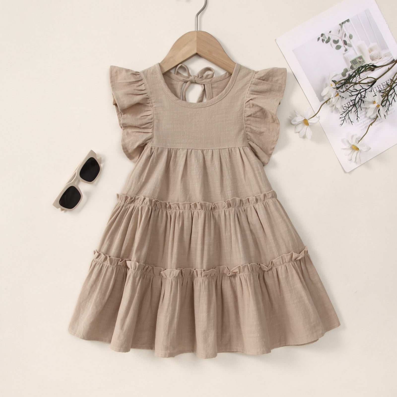 2025 New Girl's Short Sleeveless Dress, Children Summer A Line Class Short Dress A Flowy Cami ...