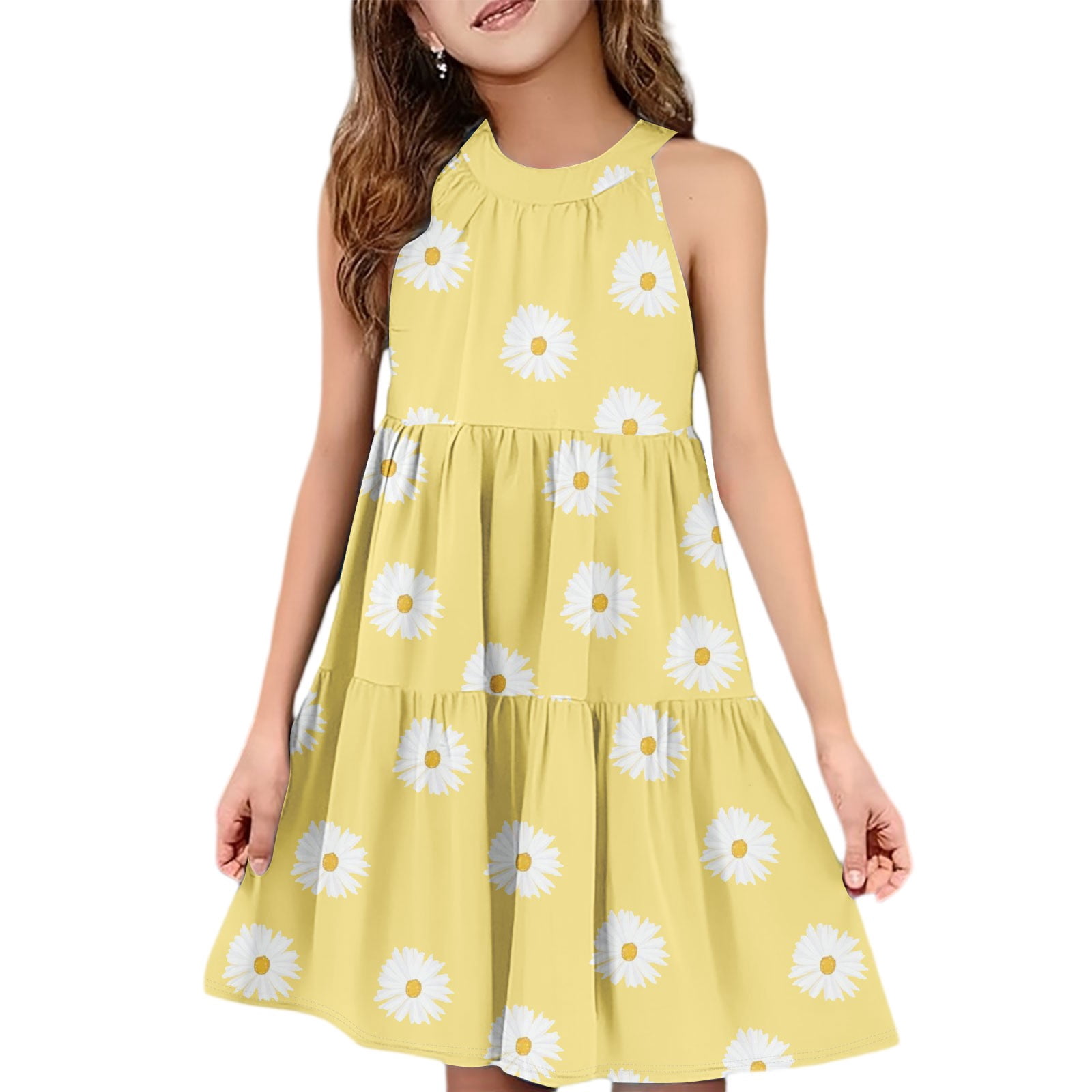 2025 New Girl's Short Sleeveless Dress Dress, Girls Summer Flowy Cami ...
