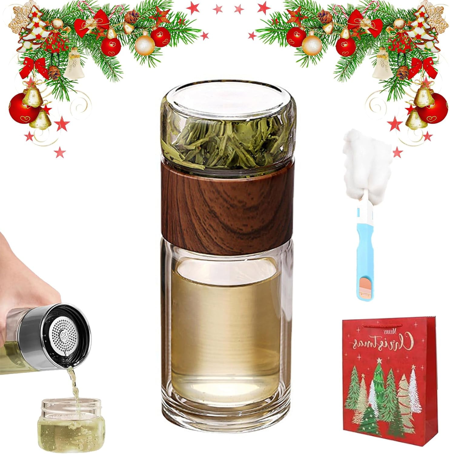 2025 New Glass Tea Infuser Bottle, 3 in 1 Smart Tea Maker for Loose ...