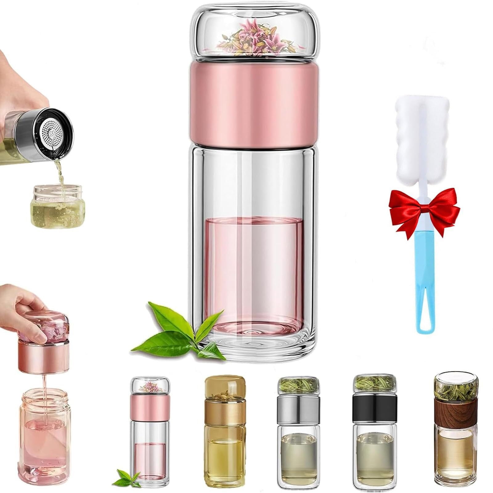 2025 New Glass Tea Infuser Bottle, Infusifie Tea Infuser, Portable Tea ...