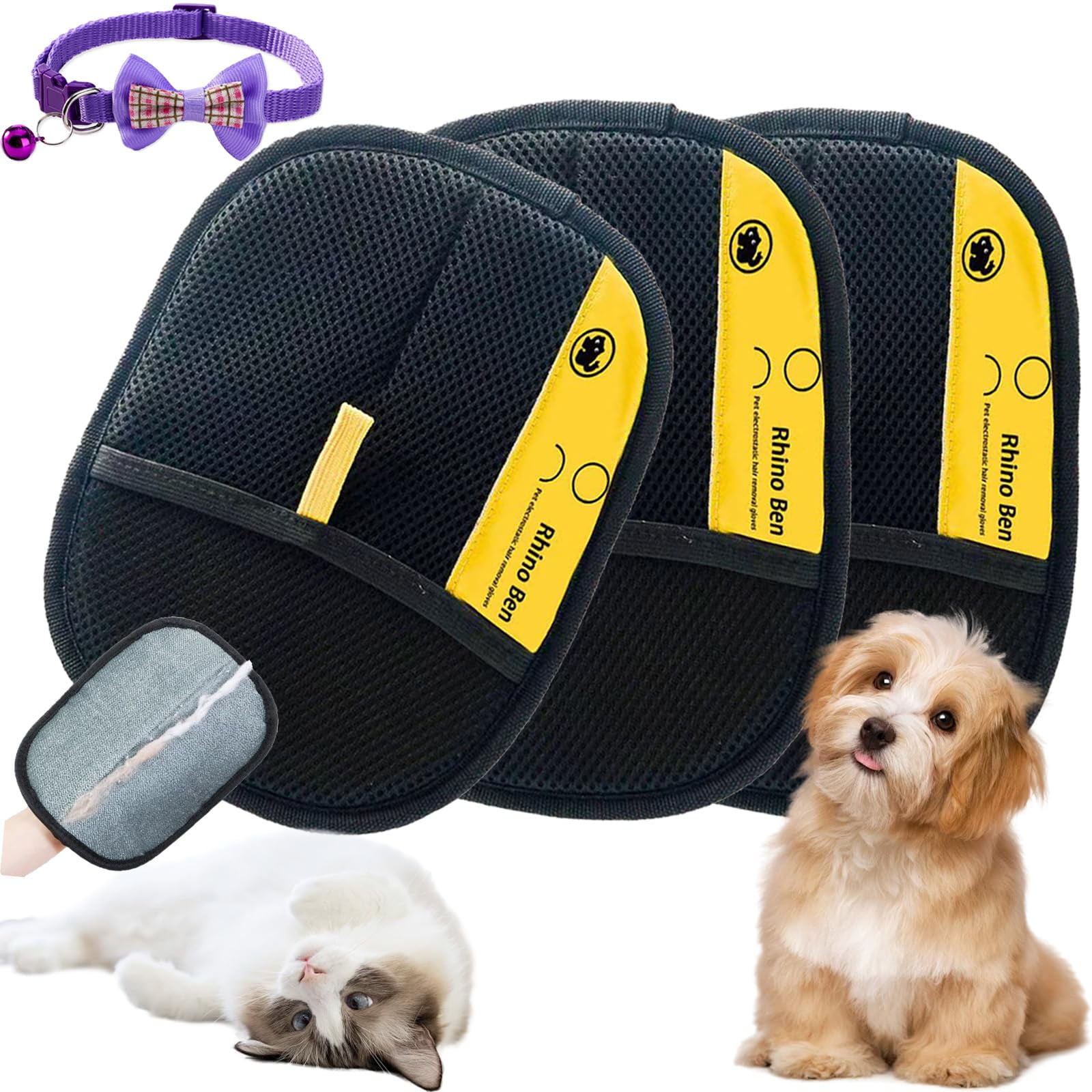 2025 New Goalintent Pet Hair Remover, Electrostatic Gloves Pet Hair ...