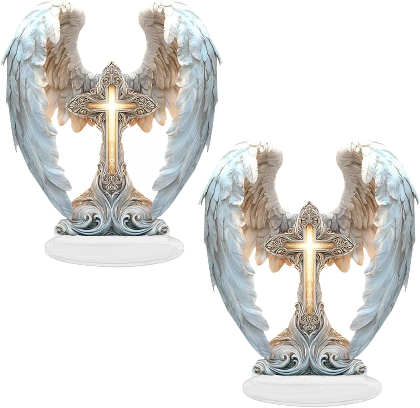2025 New Gorgeous Angel Wings Cross Decoration, Graceful The Cross ...
