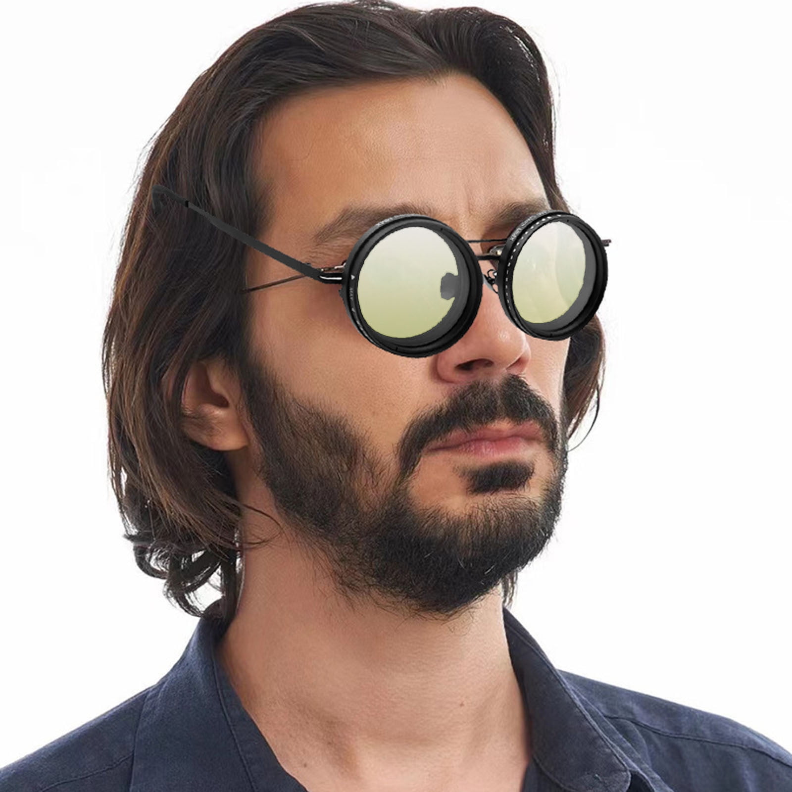 2025 New Gradient Color Adjustable Tint Polarized Round Sunglasses with ...