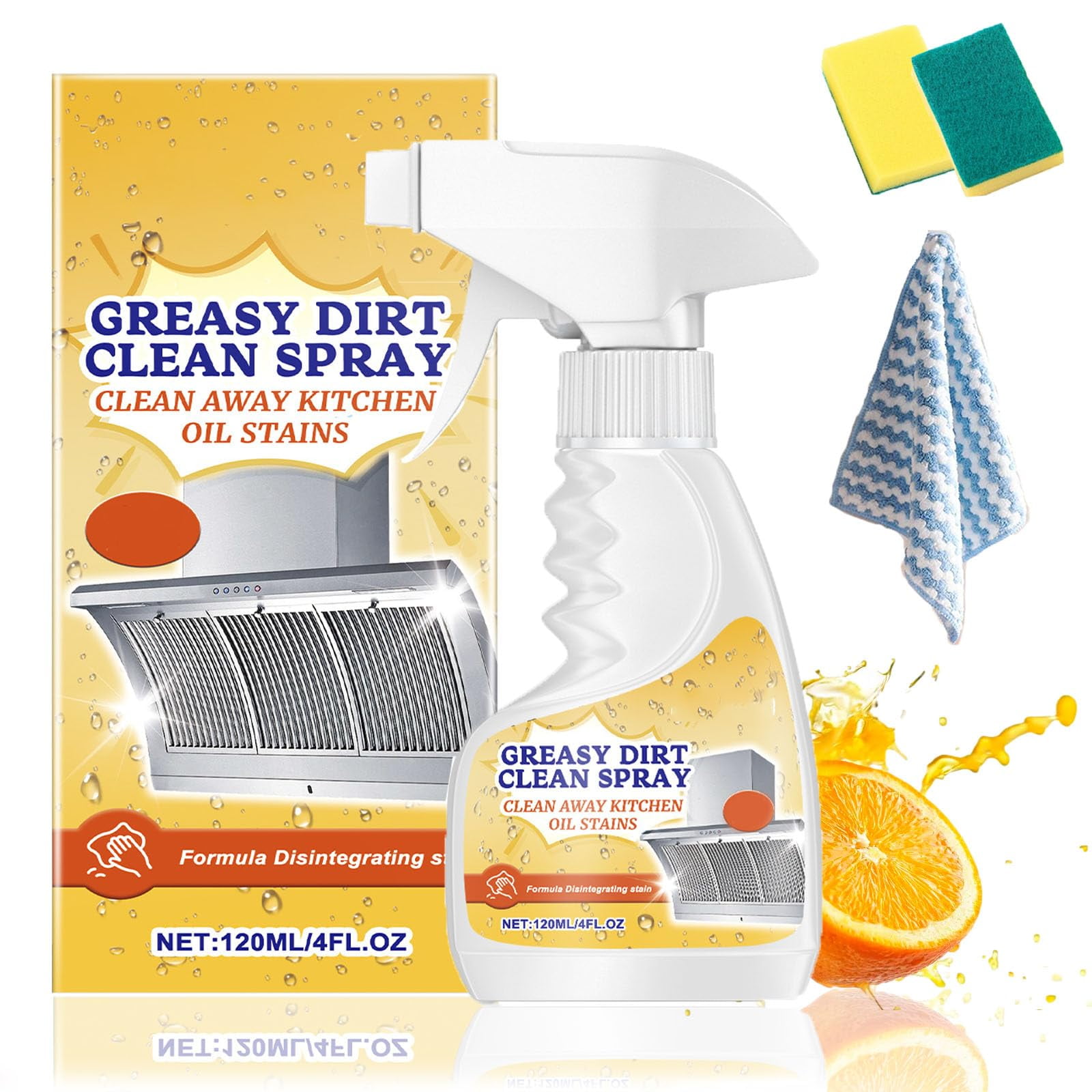 2025 New Greasy Dirt Clean Spray, Multifunctional Powerful Kitchen Foam ...