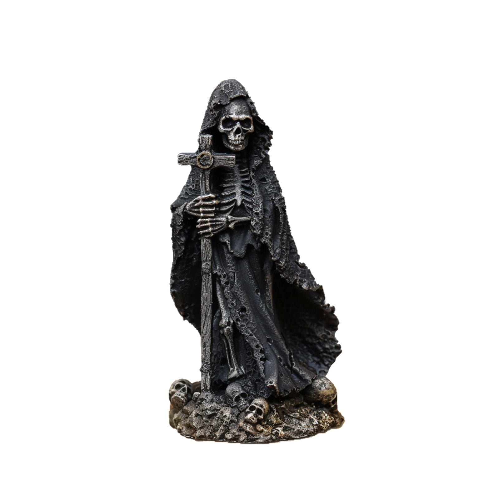 2025 New Grim Reaper Statue, 5.9" Holy Death Santa Muerte Holding Cross ...