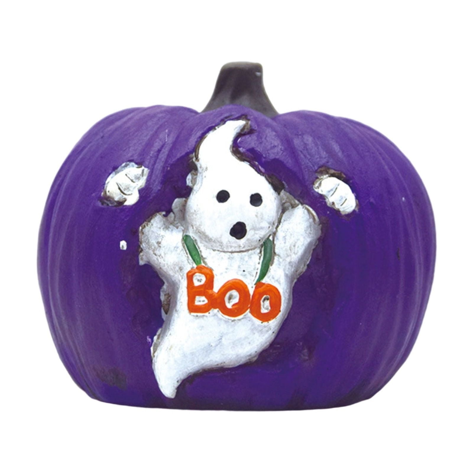 2025 New Halloween Decorations - Purple Resin Pumpkin Ghost Boo ...