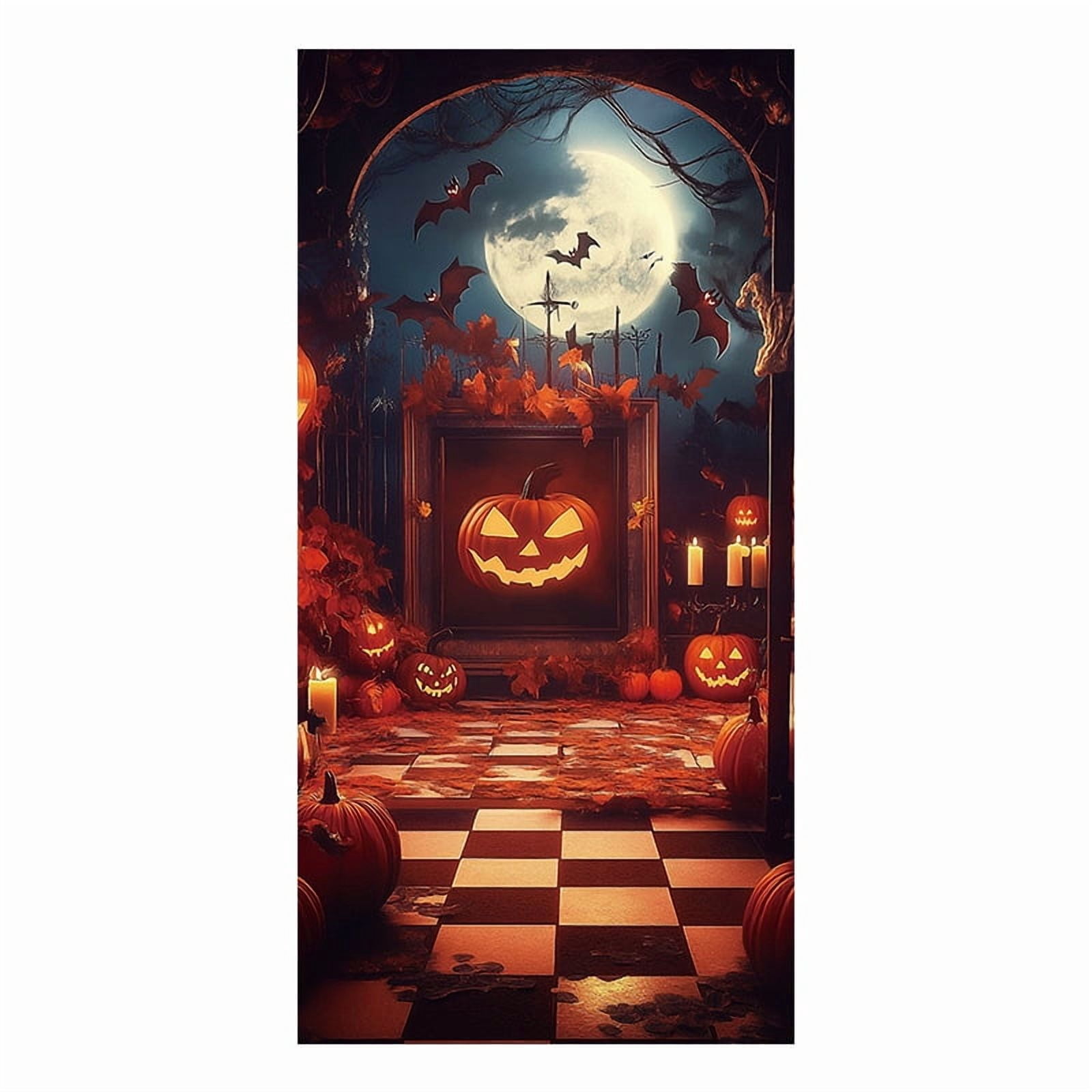 2025 New Halloween Door Curtain Horror Atmosphere Decoration Door Flag ...