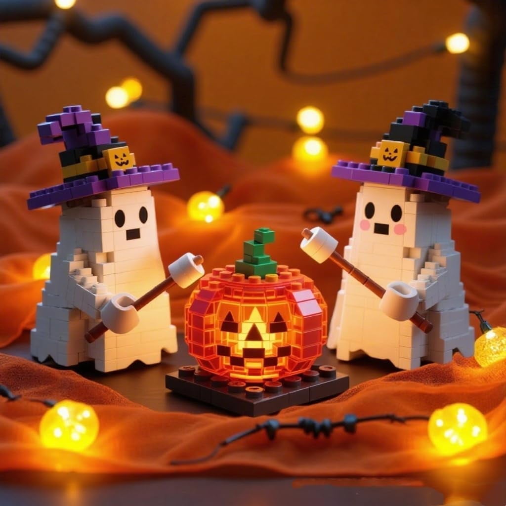 2025 New Halloween Ghost Brick Set – Favor Building Block Toys Games ...